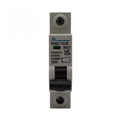 WMC163B 63A Type B Miniature Circuit Breaker (MCB)