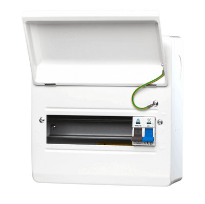 WME10/MS100 10 Way Metal Consumer Unit with 100A Main Switch - 8 Usable ...
