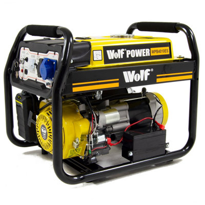 Wolf Petrol Generator WPB4010ES 3000w 7HP Electric Start | DIY at B&Q