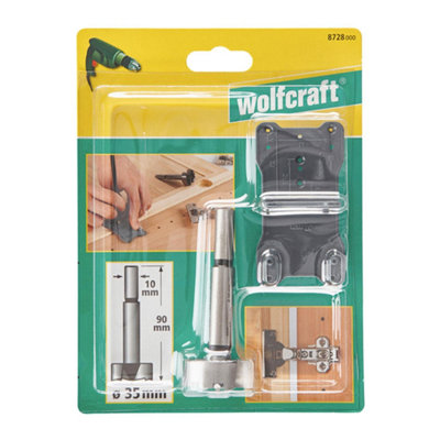 Wolfcraft Forstner Drill Bit Set for Marking & Drilling Hinge Holes, 2 Pcs