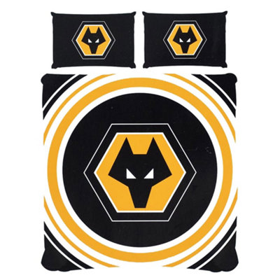 Wolverhampton Wanderers FC Pulse Duvet Set Black/White/Orange (Single)