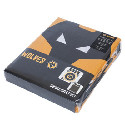 Wolverhampton Wanderers FC Pulse Duvet Set Black/White/Orange (Single)