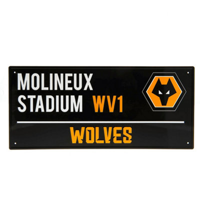 Wolverhampton Wanderers FC Street Sign Plaque Black/White/Yellow (One ...