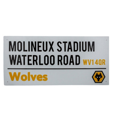 Wolverhampton Wanderers FC Street Sign Plaque White/Black/Gold (One ...