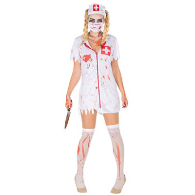 Womens zombie nurse costume 300064 - white L