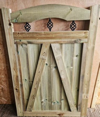 Wood and Metal Spiral Garden Gate 150cm High by 60cm Wide Pressure ...