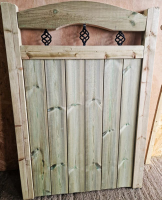 Wood and Metal Spiral Garden Gate 150cm High by 75cm Wide Pressure ...