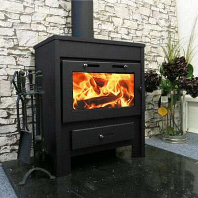 Wood Burning Stove with Back Boiler Multi Fuel Ray Max GB 20kw Modena
