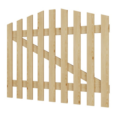 Wood Colour 120x90cm Outdoor Wooden Garden Gate Spruce Wood Fence Door ...