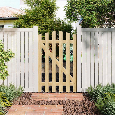 Wood Colour 76x120cm Outdoor Wooden Garden Gate Spruce Wood Fence Door ...