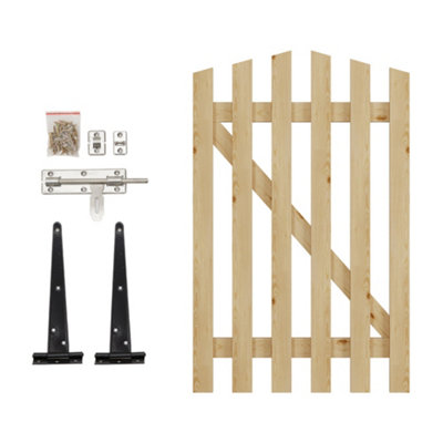 Wood Colour 76x120cm Outdoor Wooden Garden Gate Spruce Wood Fence Door ...