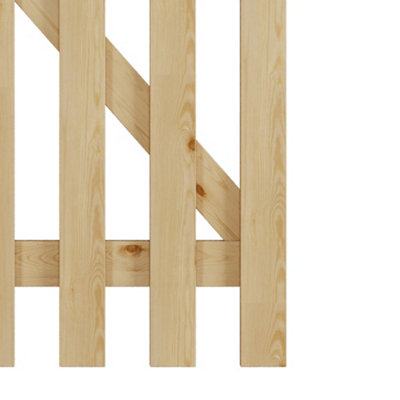 Wood Colour 76x120cm Outdoor Wooden Garden Gate Spruce Wood Fence Door ...