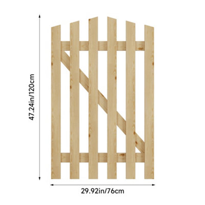 Wood Colour 76x120cm Outdoor Wooden Garden Gate Spruce Wood Fence Door ...