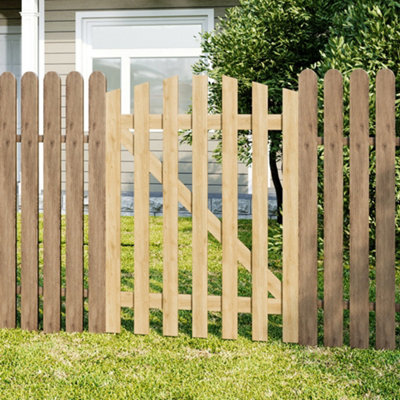 Wood Colour 90x120cm Outdoor Wooden Garden Gate Spruce Wood Fence Door ...
