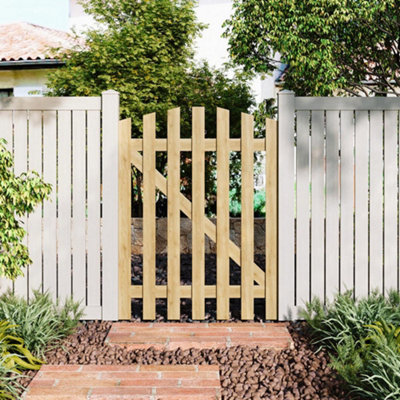 Wood Colour 90x120cm Outdoor Wooden Garden Gate Spruce Wood Fence Door ...