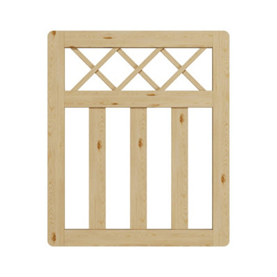 Wood Colour Outdoor Cross Top Wooden Garden Gate Pedestrian Fence Yard ...