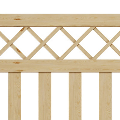 Wood Colour Outdoor Cross Top Wooden Garden Gate Pedestrian Fence Yard ...