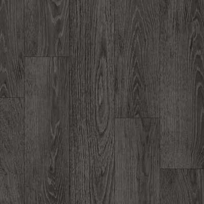 Wood Effect Dark Grey Vinyl Flooring For LivingRoom, Kitchen, 2.8mm ...