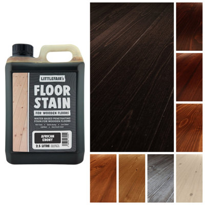 Wood Floor Stain Water-based - African Ebony - 2.5 LTR - Littlefair's