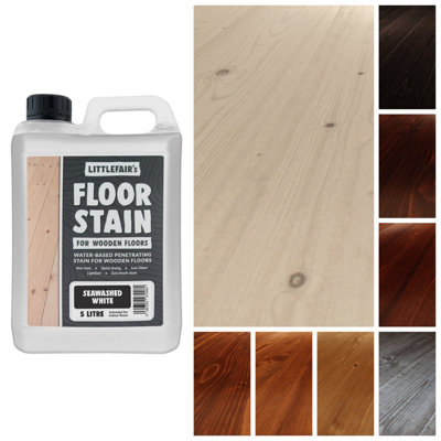 Wood Floor Stain Water-based - Seawashed White - 5 LTR - Littlefair's