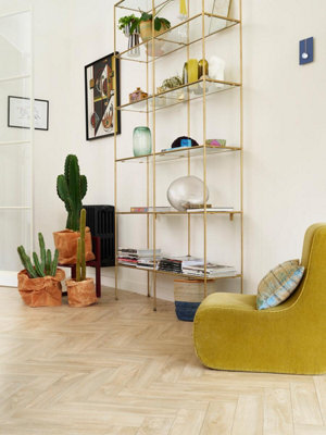 Wood Herringbone Effect Vinyl (Nordic Oak, 6m x 3m)