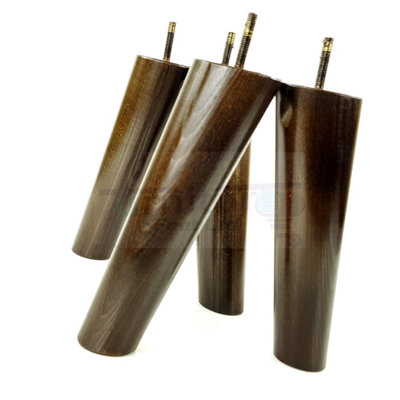 Wood Legs Antique Brown 180mm High Set Of 4 Replacement Angled ...