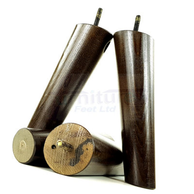 Wood Legs Antique Brown 180mm High Set Of 4 Replacement Angled ...