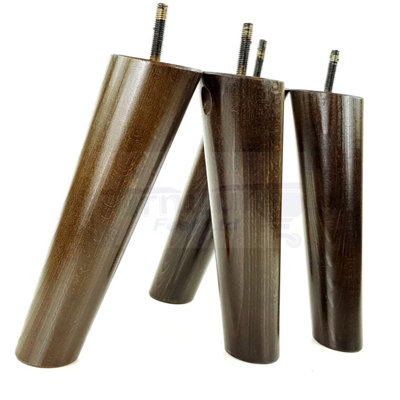 Wood Legs Antique Brown 180mm High Set Of 4 Replacement Angled ...