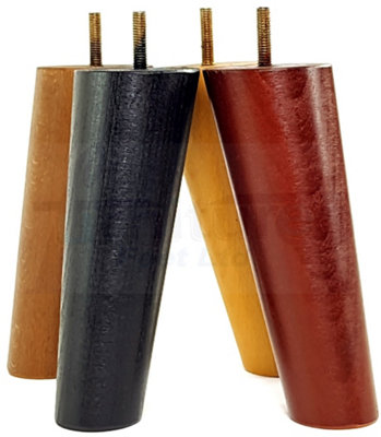 Wood Legs Dark Walnut Washed 180mm High Set Of 4 Replacement Angled ...