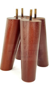 Wood Legs Mahogany 180mm High Set Of 4 Replacement Angled Furniture ...