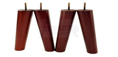 Wood Legs Mahogany 180mm High Set Of 4 Replacement Angled Furniture ...
