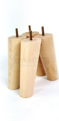 Wood Legs Natural 180mm High Set Of 4 Replacement Angled Furniture Legs ...