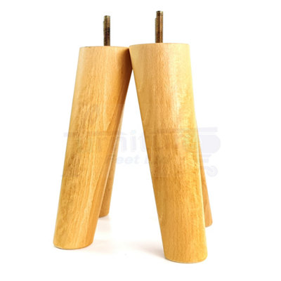 Wood Legs Oak Stain 180mm High Set Of 4 Replacement Angled Furniture ...