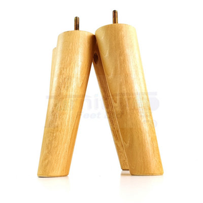 Wood Legs Oak Stain 180mm High Set Of 4 Replacement Angled Furniture ...