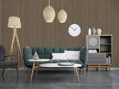Wood Slat Wall Panels - Siberian Oak Black Acoustic Felt ...