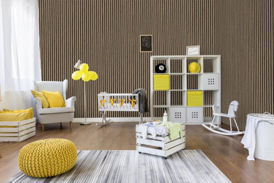 Wood Slat Wall Panels - Siberian Oak Black Acoustic Felt ...
