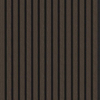 Wood Slat Wall Panels - Walnut Wood Black Acoustic Felt - 2400x600x22mm ...