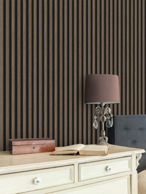Wood Slat Wall Panels, Waterproof, Shiplap 300mm - Premium Walnut
