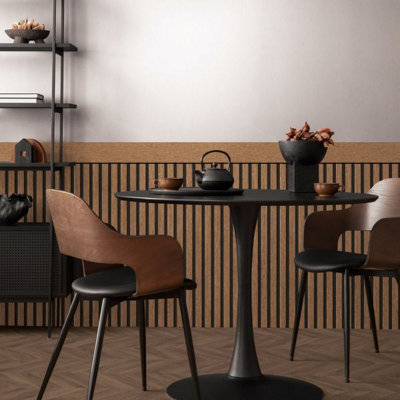 Wood Slats Dado Panel Wallpaper Brown/Black AS Creation 397444