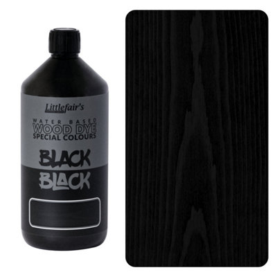 Wood Stain Water-based - Black Black - 1 LTR - Littlefair's