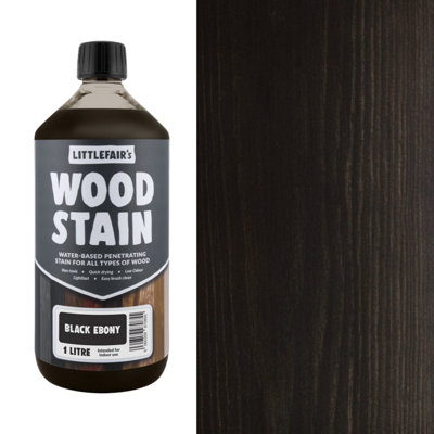 Wood Stain Water-based - Black Ebony - 1 LTR - Littlefair's