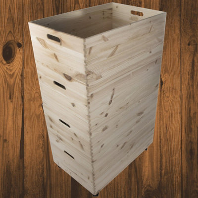 Woodeedoo 4-Tier Extra Large Deep Open Top Wooden Storage Boxes with ...