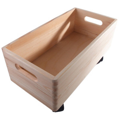 Woodeedoo 4 Tier Wooden Storage Crate Tower on Wheels Stackable Pine ...