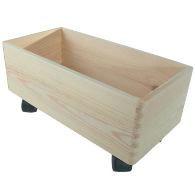 Woodeedoo 5 Tier Wooden Storage Unit Lid & Wheels Stackable Crates Tall ...