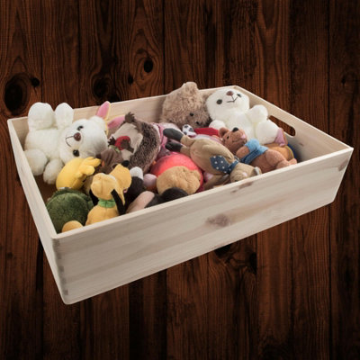 Woodeedoo Extra Large Wooden Storage Box Shallow Open Top Underbed ...