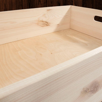 Woodeedoo Extra Large Wooden Storage Box Shallow Open Top Underbed ...