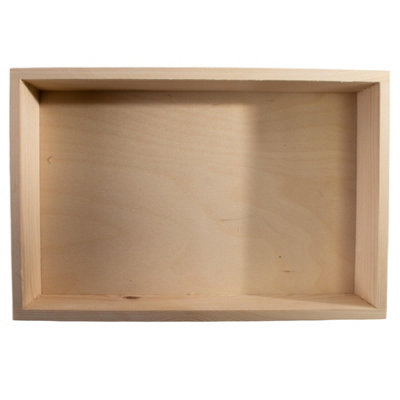 Woodeedoo Large Pine Kitchen Box Organiser Tray Open Wooden Storage ...