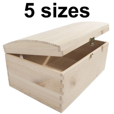 Woodeedoo Set of 5 Nesting Pine Wooden Treasure Chests with Hinged Lid ...