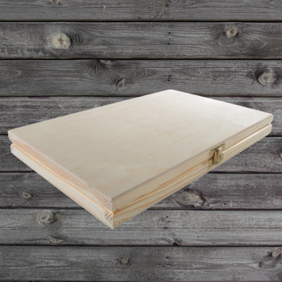 Woodeedoo Shallow Slim Wooden Box with 40 Compartments & Clasp ...