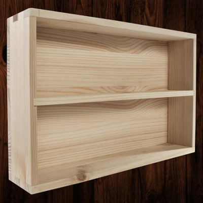 Woodeedoo Small Two Tier Wooden Display Shelf for Spices Collectables ...